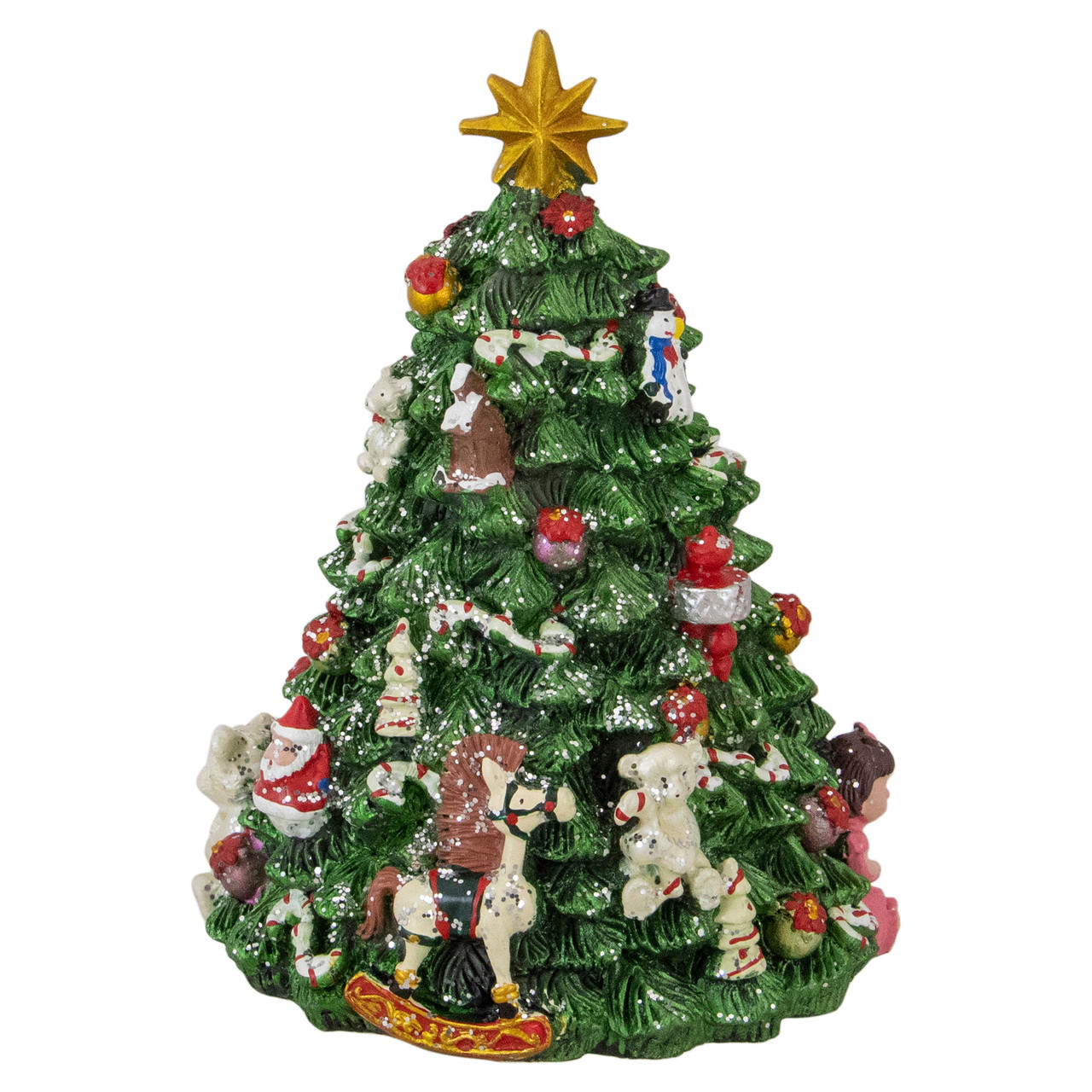 Rotating Christmas Tree Music Box with Santa - 5.5" | Christmas Central