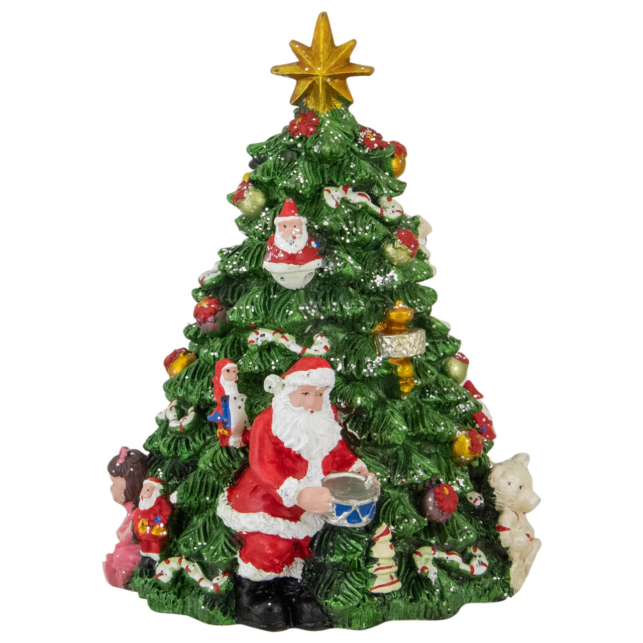 Rotating Christmas Tree Music Box with Santa - 5.5" | Christmas Central