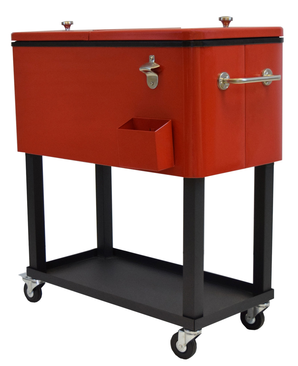 Contemporary Party Cooler with Bottle Opener - 35.5" - Red & Black ...