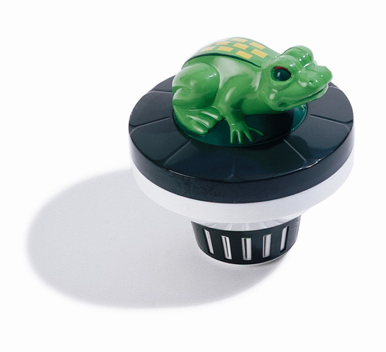 7.5-Inch Green & Black Frog Floating Swimming Pool Chlorine Dispenser ...