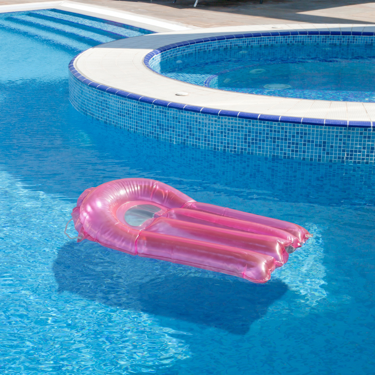 30-Inch Inflatable Transparent Pink With Metallic Silver Surf Rider ...