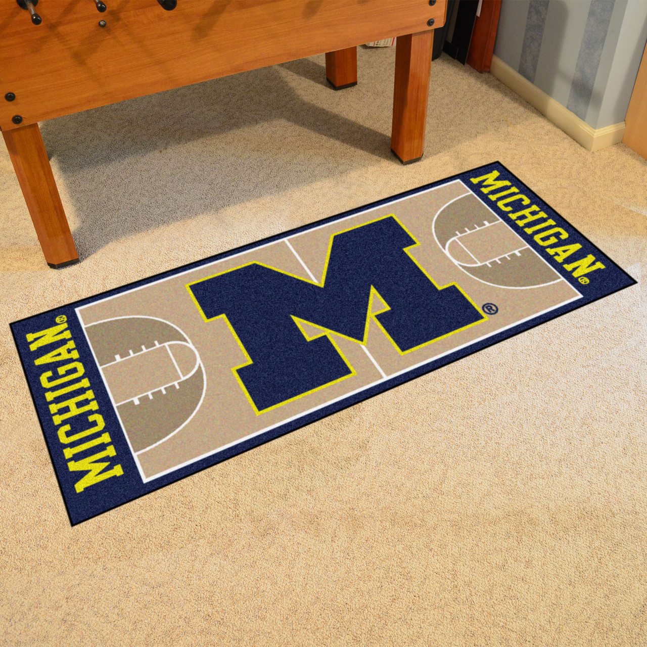 30" x 72" Brown & Yellow University of Michigan Wolverines NCAA ...