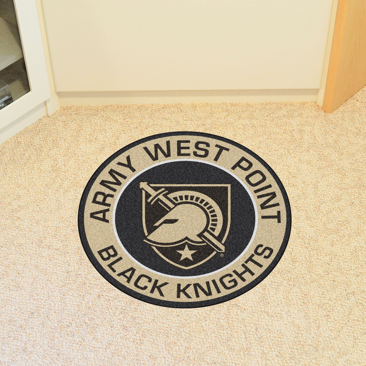 2.25' Beige & Black U.S. Military Academy Rounded Door Mat | Christmas ...