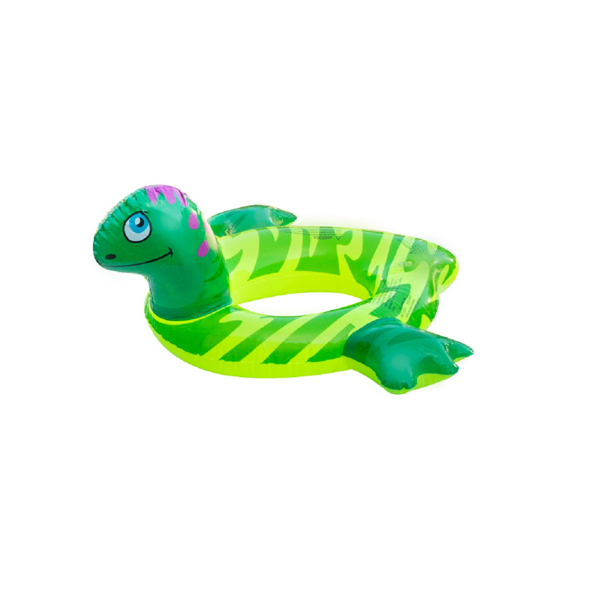 24" Inflatable Green & Yellow Dinosaur Swim Ring Tube Pool Float ...