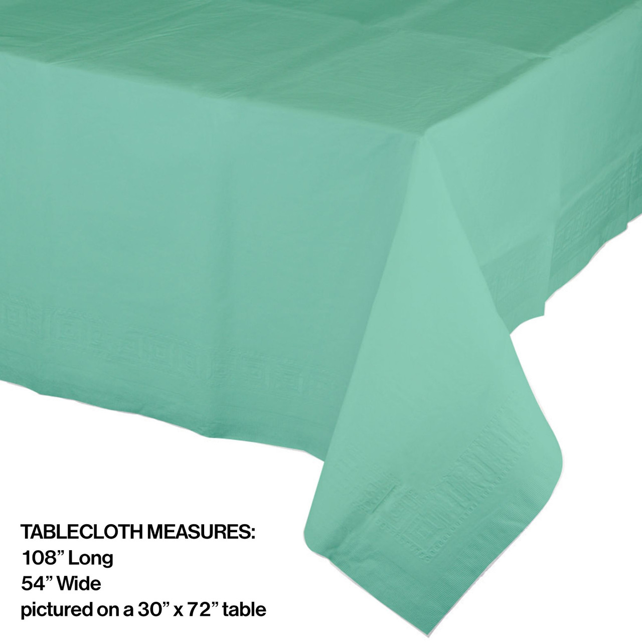 Club Pack of 12 Mint Green Rectangular Tablecovers 54" x 108 ...