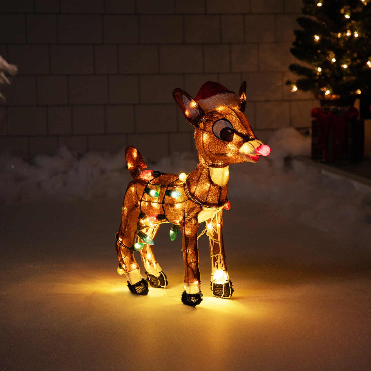 Lighted Rudolph with C9 String Lights Outdoor Christmas Decoration - 24 ...