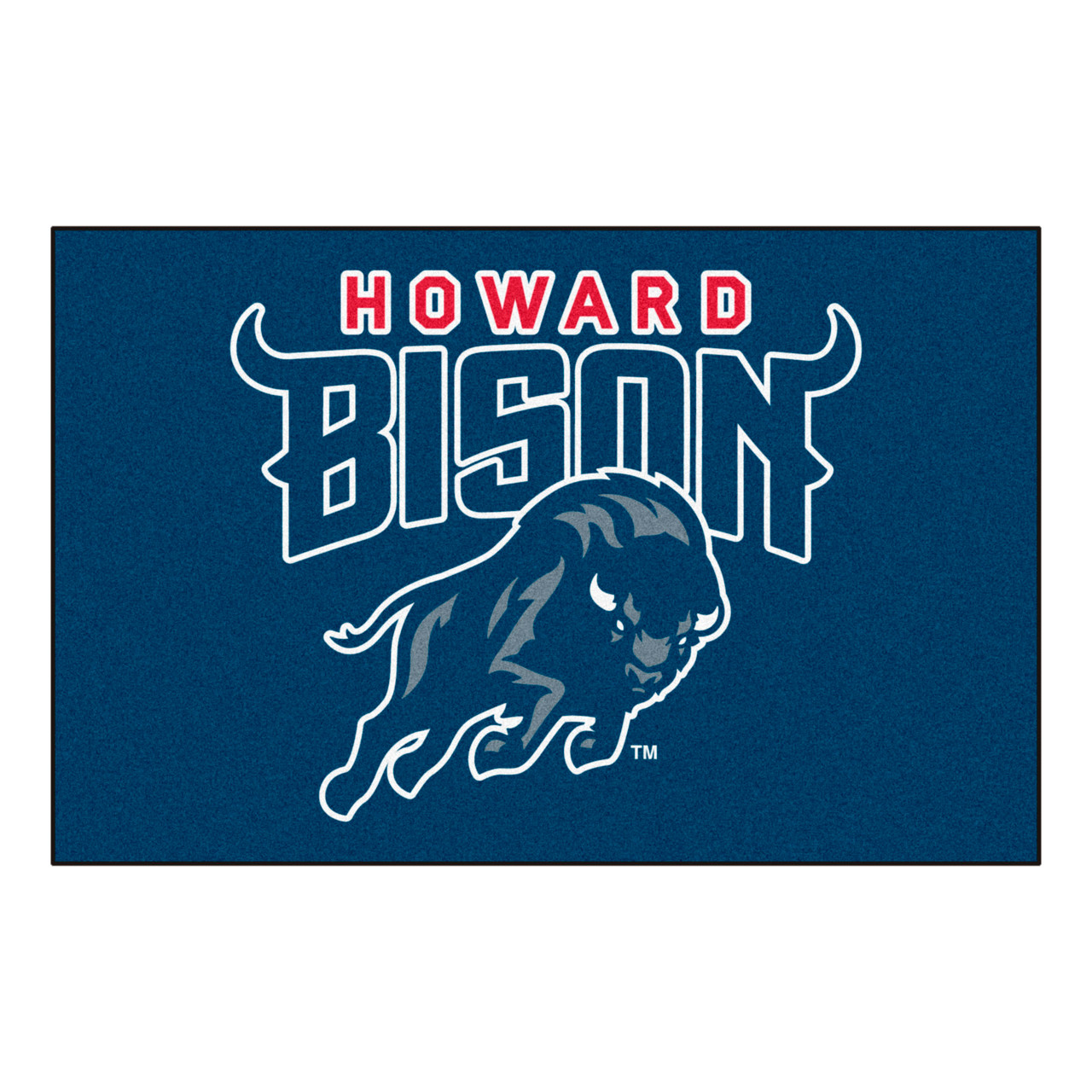 19" x 30" Blue NCAA Howard University Bison & Lady Bison Rectangular ...