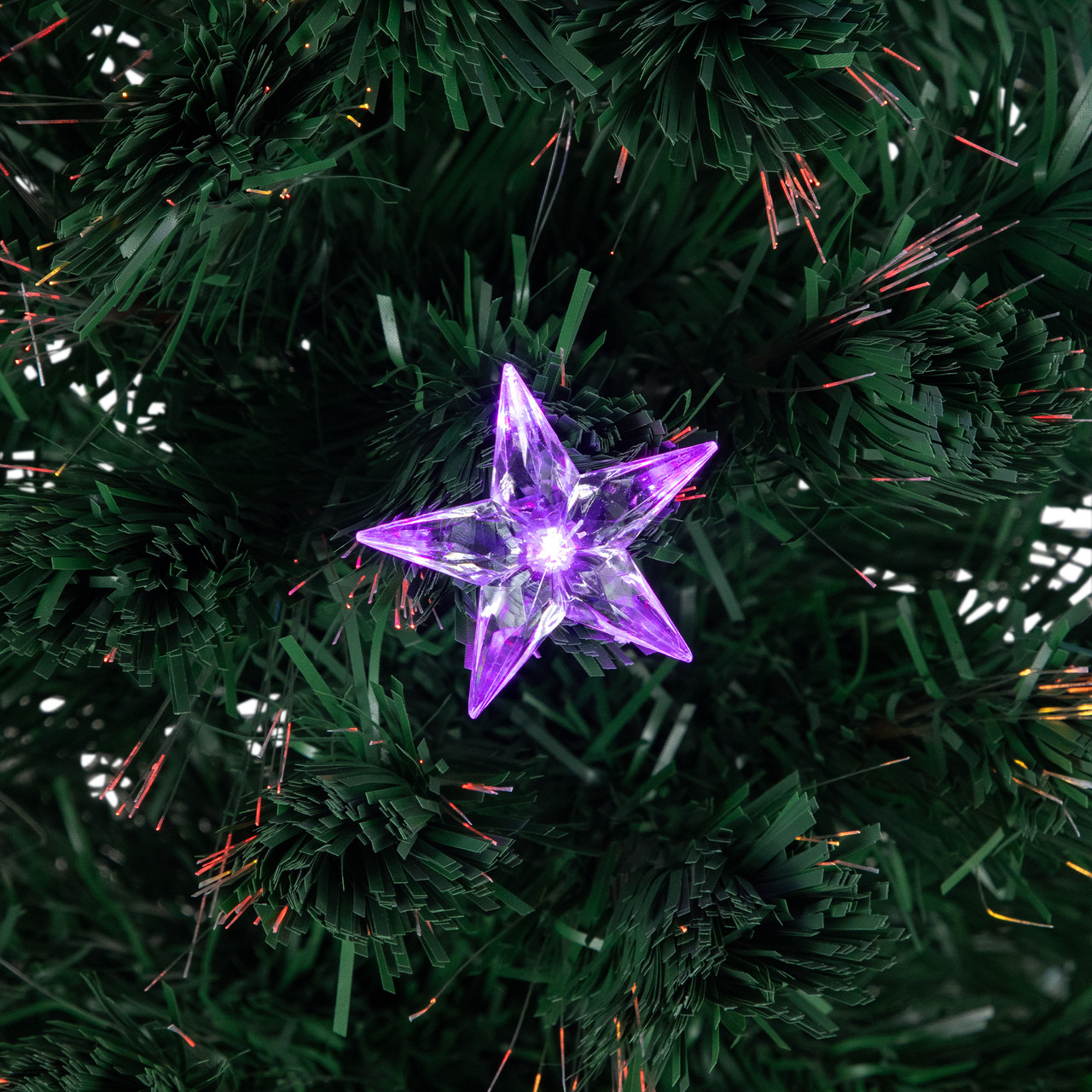 Pre-Lit Color Changing Fiber Optic Artificial Christmas Tree with LED ...