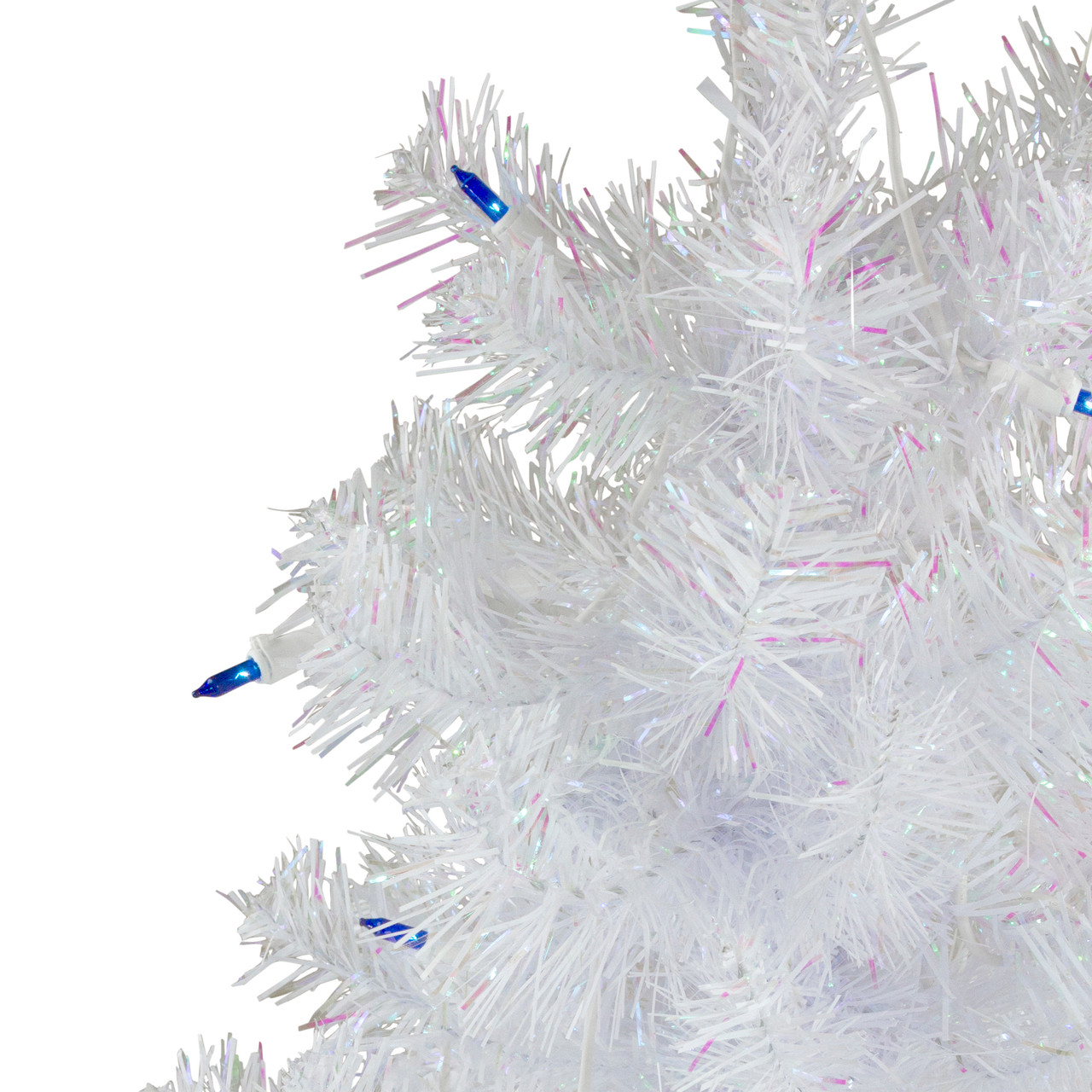 3' Pre-Lit White Pine Slim Artificial Christmas Tree - Blue Lights ...