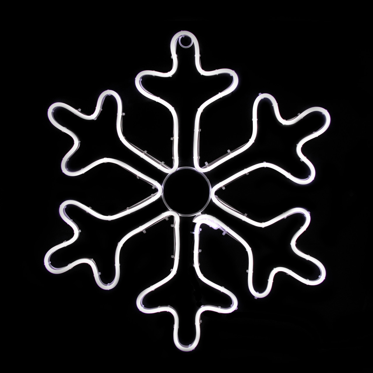 18" NEON LED Lighted White Snowflake Christmas Window Silhouette ...