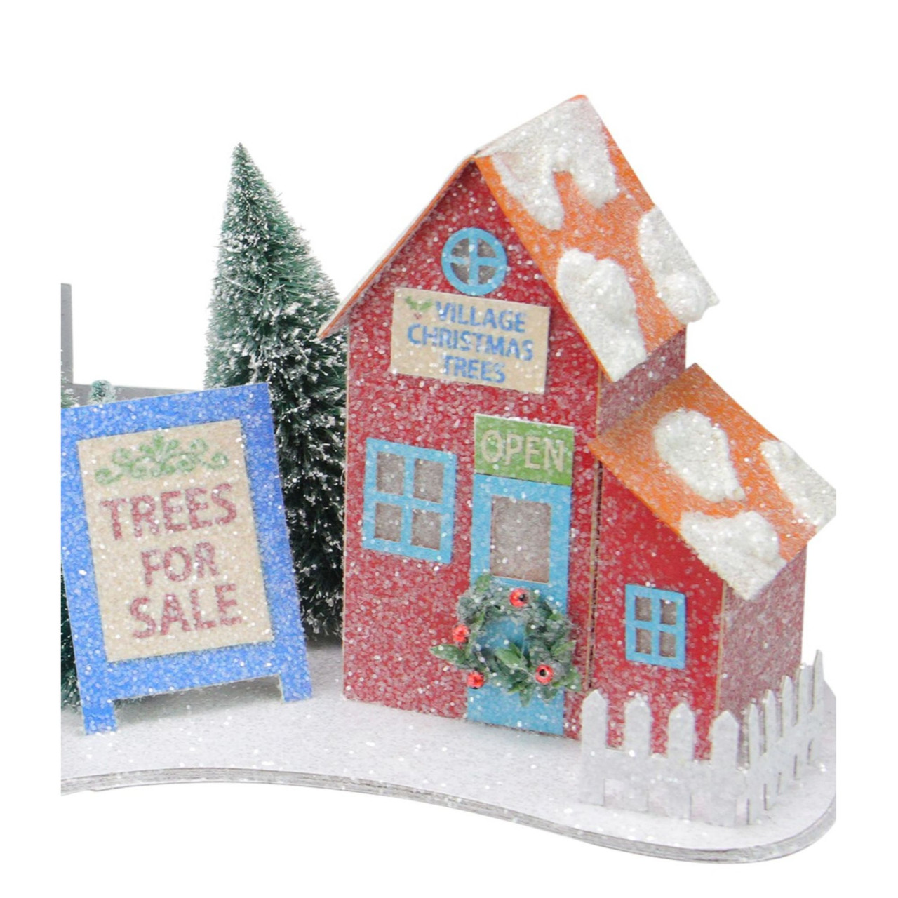 15" Pre-Lit Glittered Tree Shop Christmas Tabletop Decor - Warm White ...