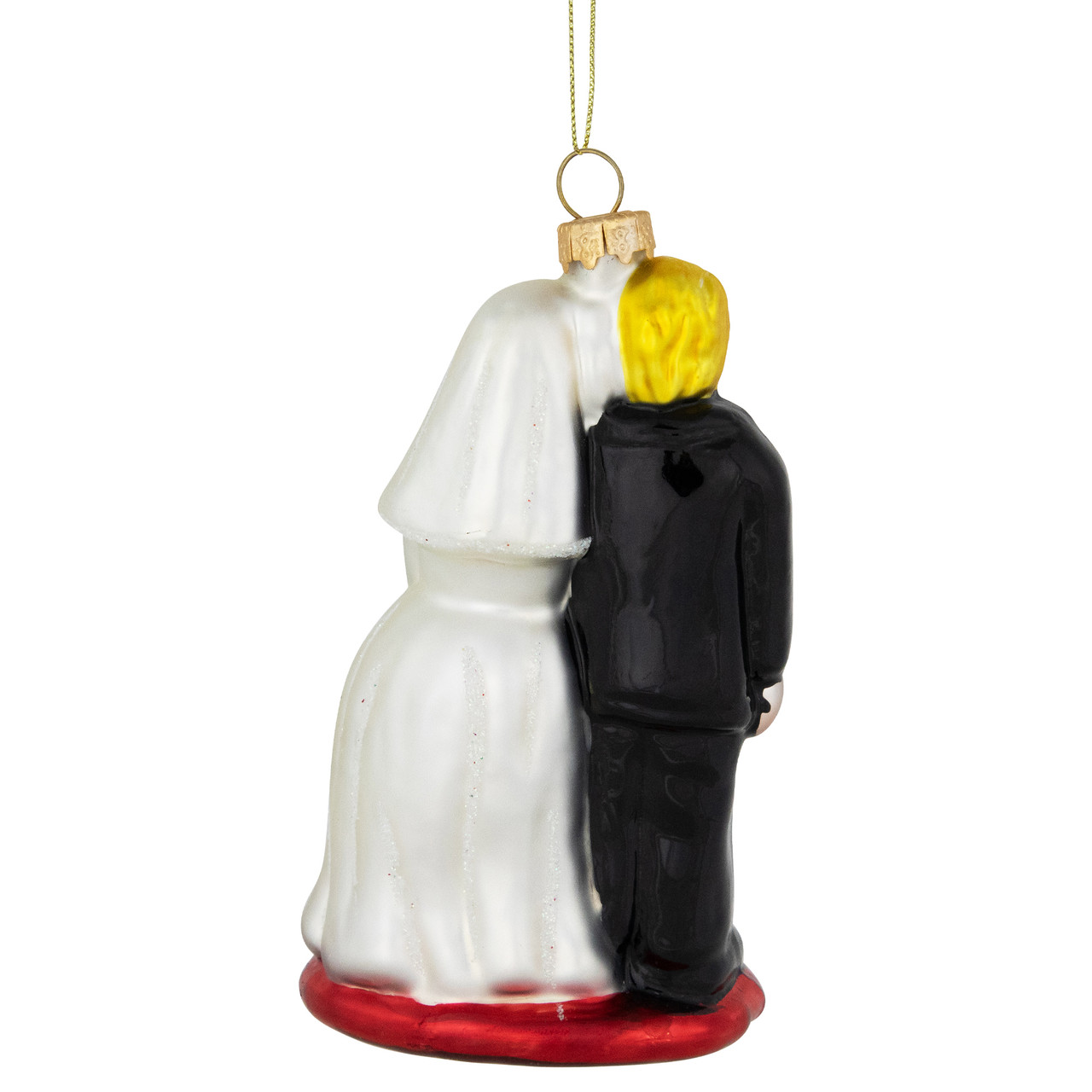 4" Bride & Groom Glass Christmas Ornament | Christmas Central