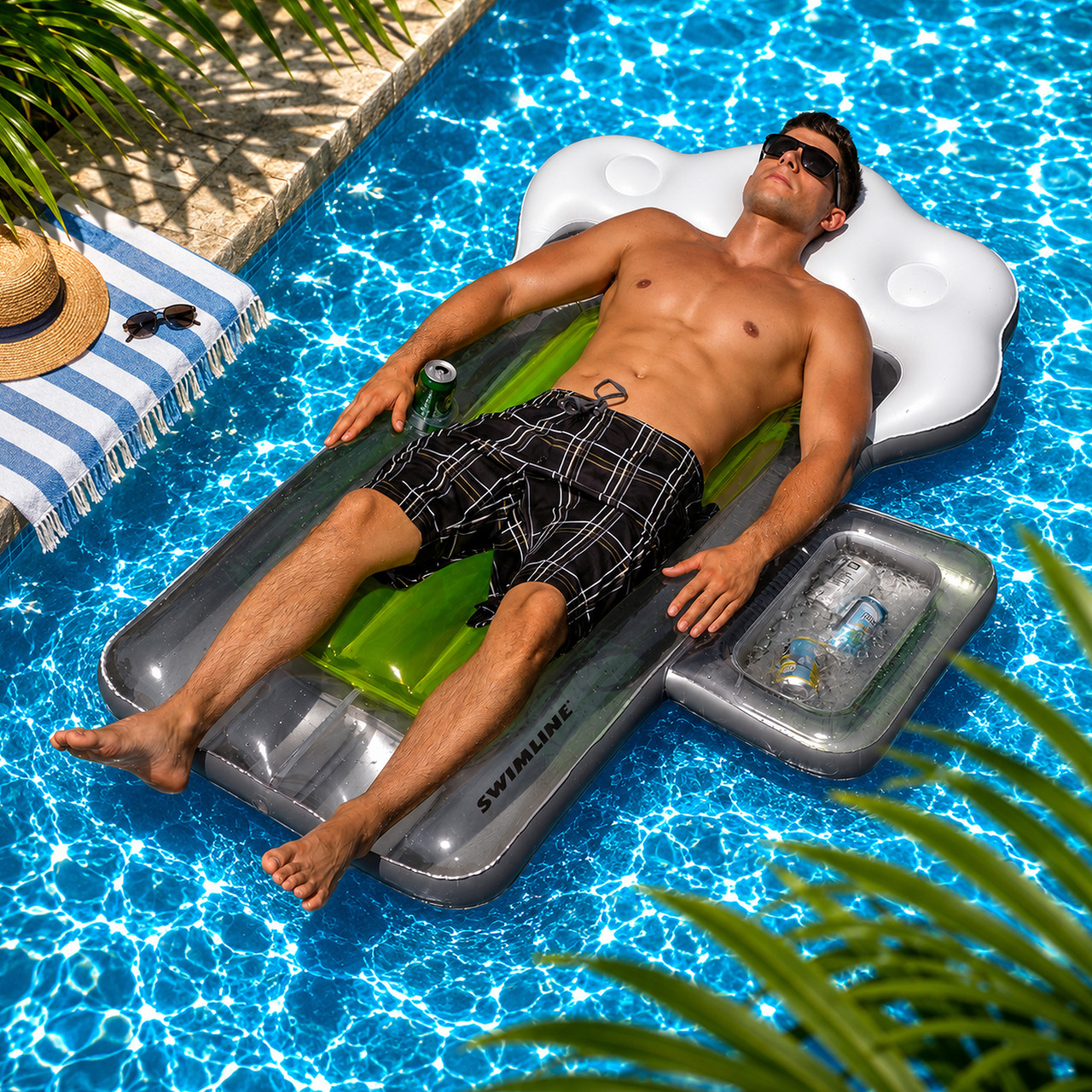 Inflatable Beer Mug Swimming Pool Raft - 72" - White & Yellow ...