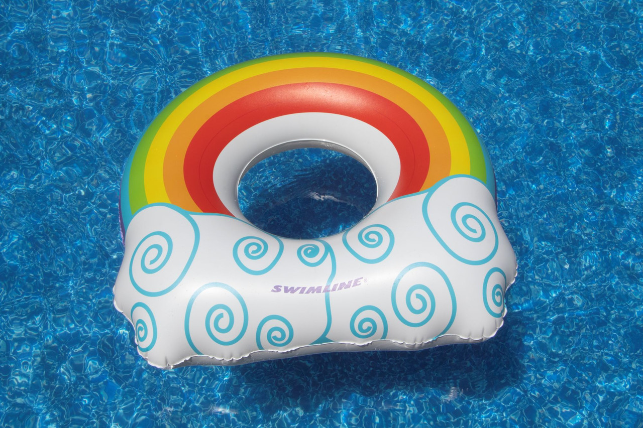 46" Inflatable Rainbow Cloud Ring Swimming Pool Float | Christmas Central