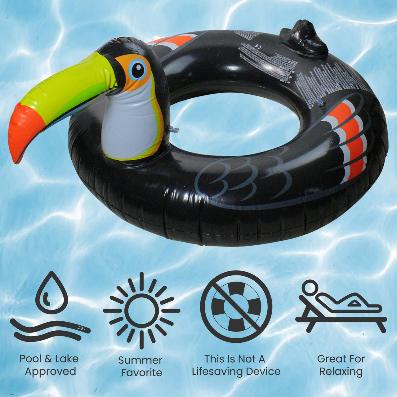 41" Inflatable Jumbo Tropical Toucan Pool Ring Float | Christmas Central