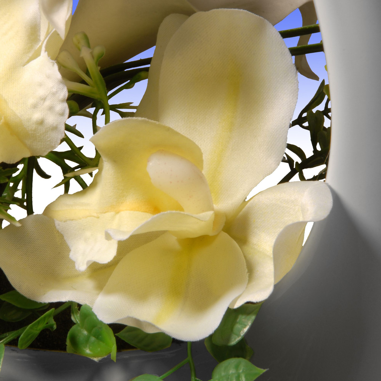 9" Potted White Orchid & Calla Lily Flowers | Christmas Central
