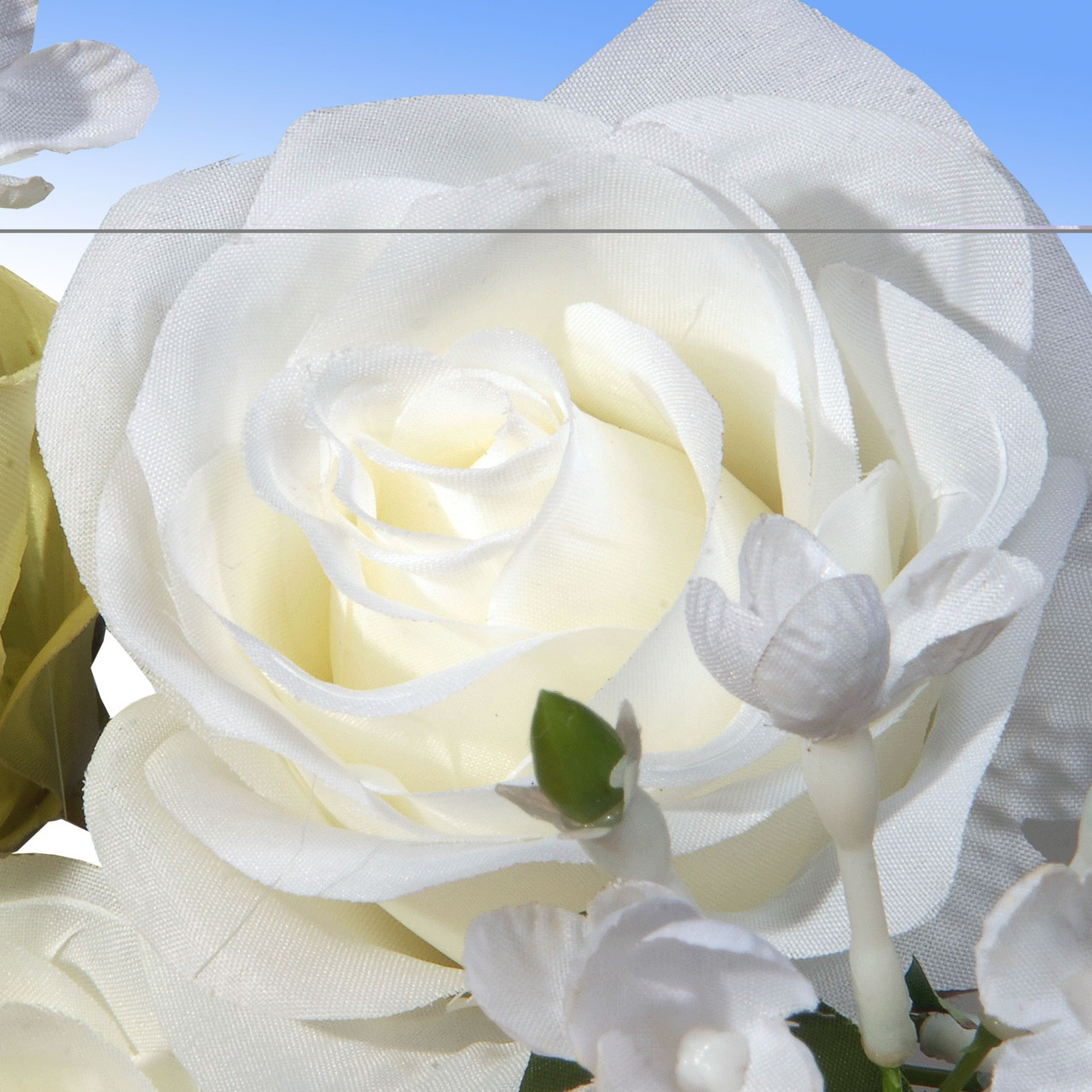 28" White Rose & Calla Lily Swag | Christmas Central