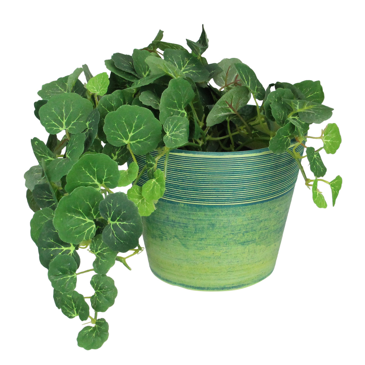 6" Green Ribbed Rim Round Eco-Friendly Flower Planter | Christmas Central