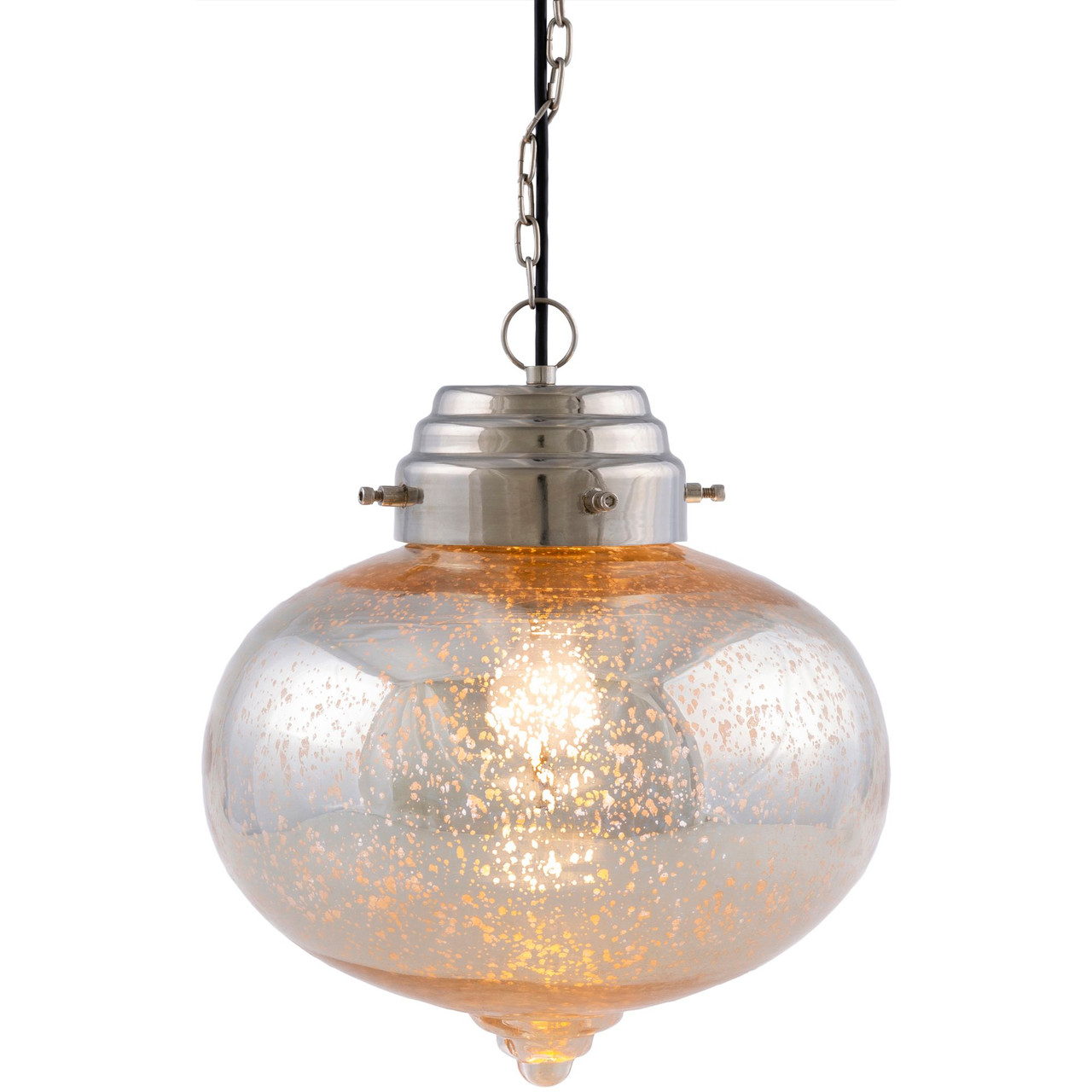 22" Contemporary Style Clear & Silver Colored Hanging Pendant Ceiling ...