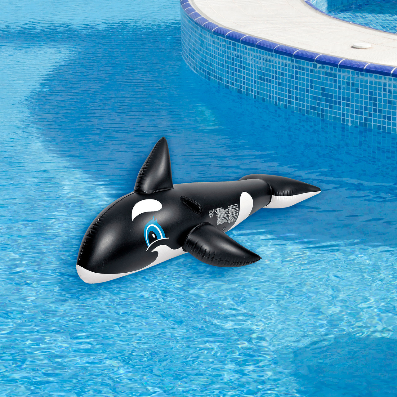 6.25' Inflatable Killer Whale Children's Pool Float Rider with Handles ...