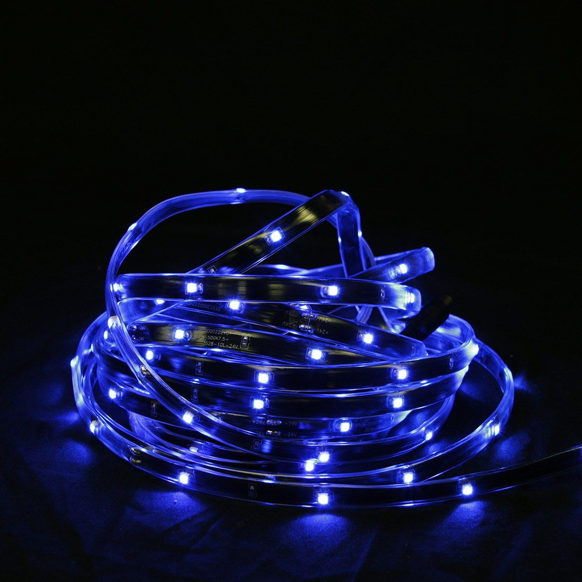 18' Blue LED Outdoor Christmas Linear Tape Lighting - Black Finish ...