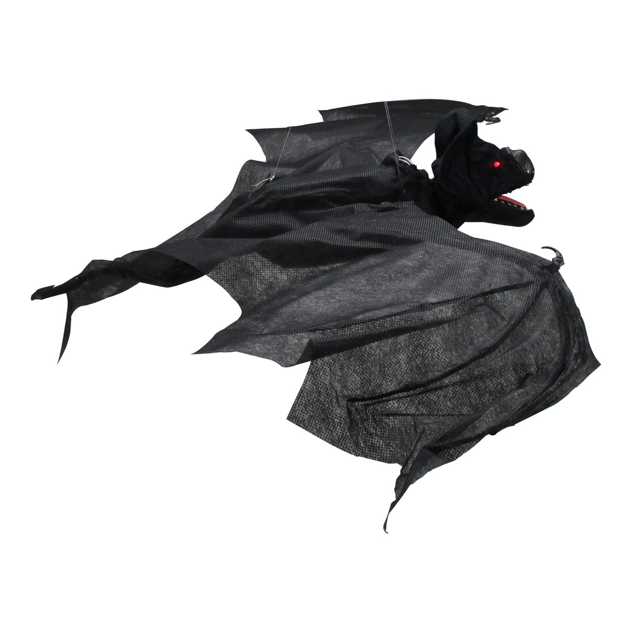 33" Animated Spooky Bat Hanging Halloween Decoration with Lighted Eyes ...