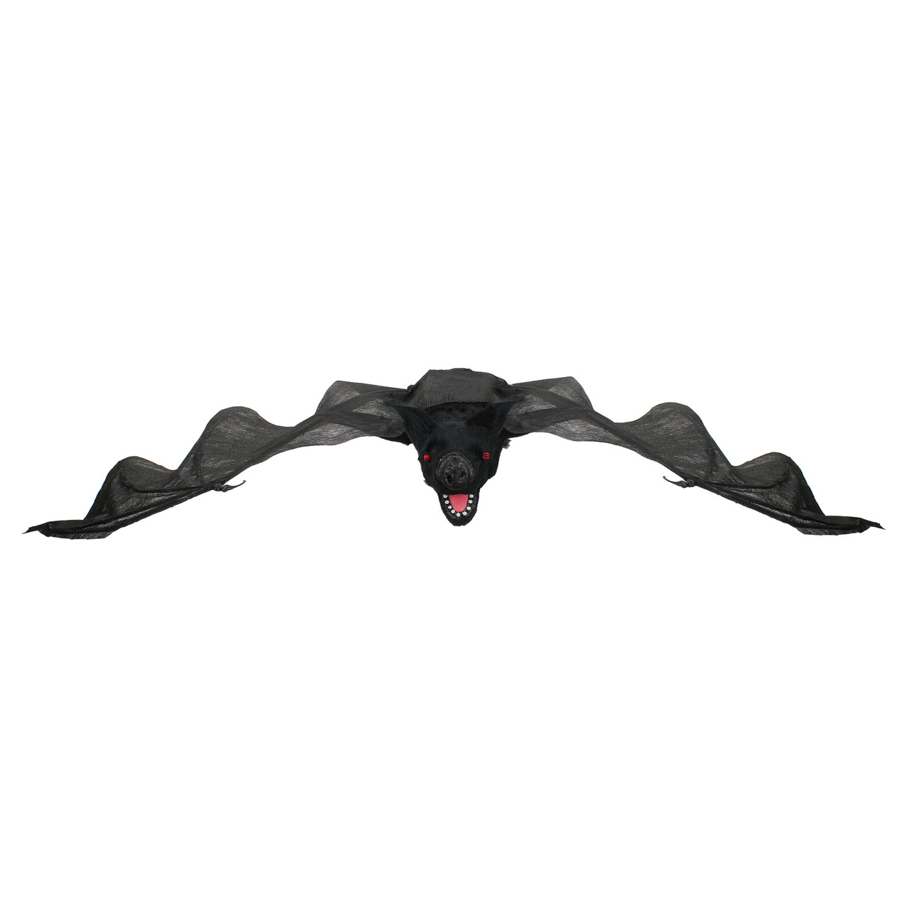 33" Animated Spooky Bat Hanging Halloween Decoration with Lighted Eyes ...