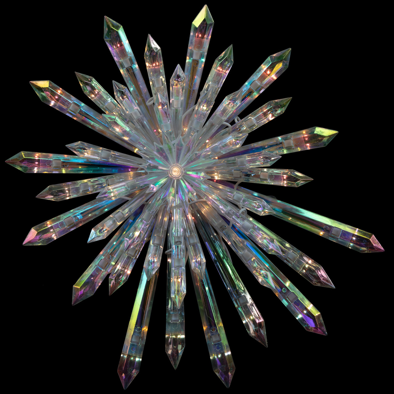 14" Lighted Iridescent Icicle Christmas Tree Topper - Clear Lights ...