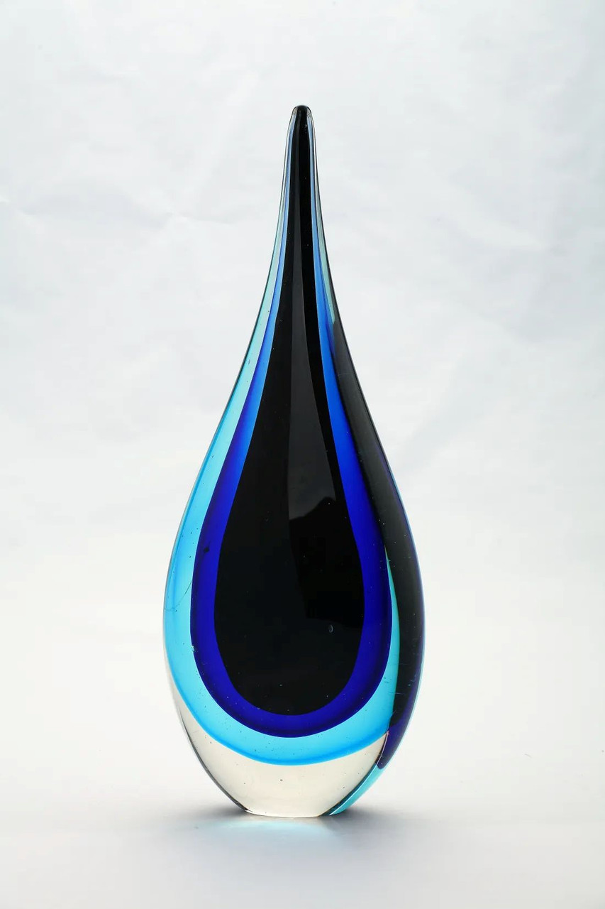 13" Blue Hand Blown Glass Fish Tabletop Decoration | Christmas Central