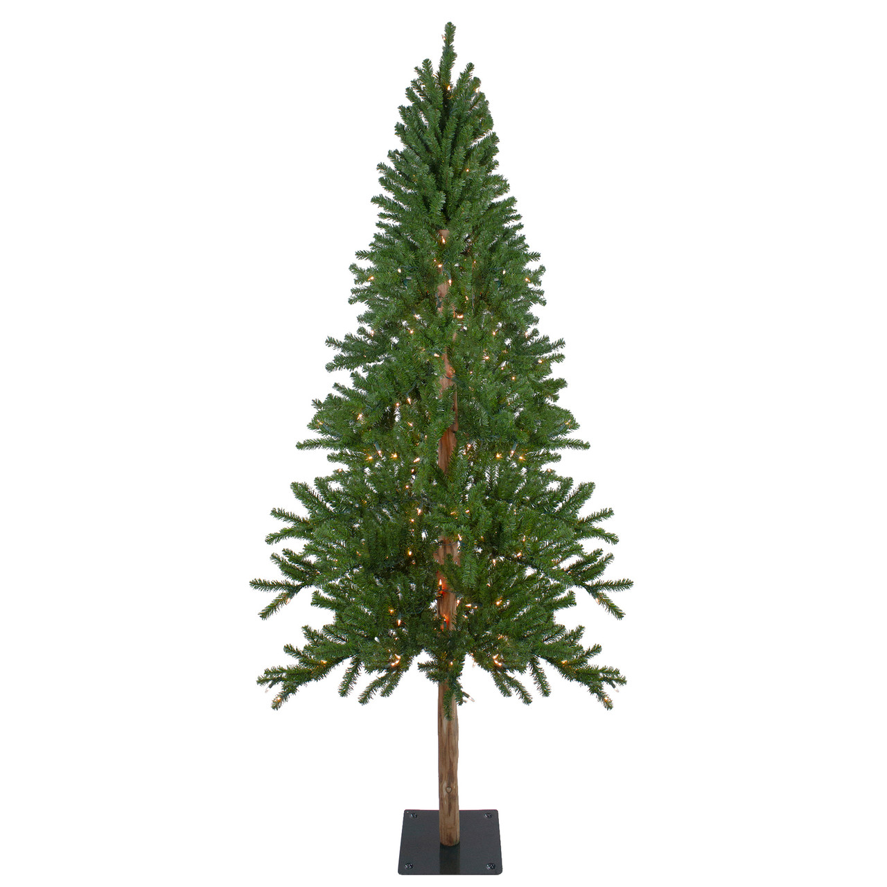 Pre-Lit Medium Alpine Artificial Christmas Tree - 7' - Clear Lights ...