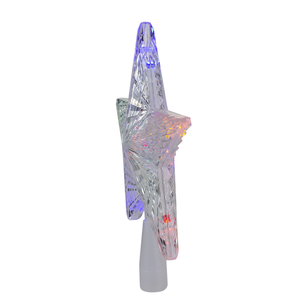 10" Lighted White 5 Point Star Christmas Tree Topper - Multicolor LED ...