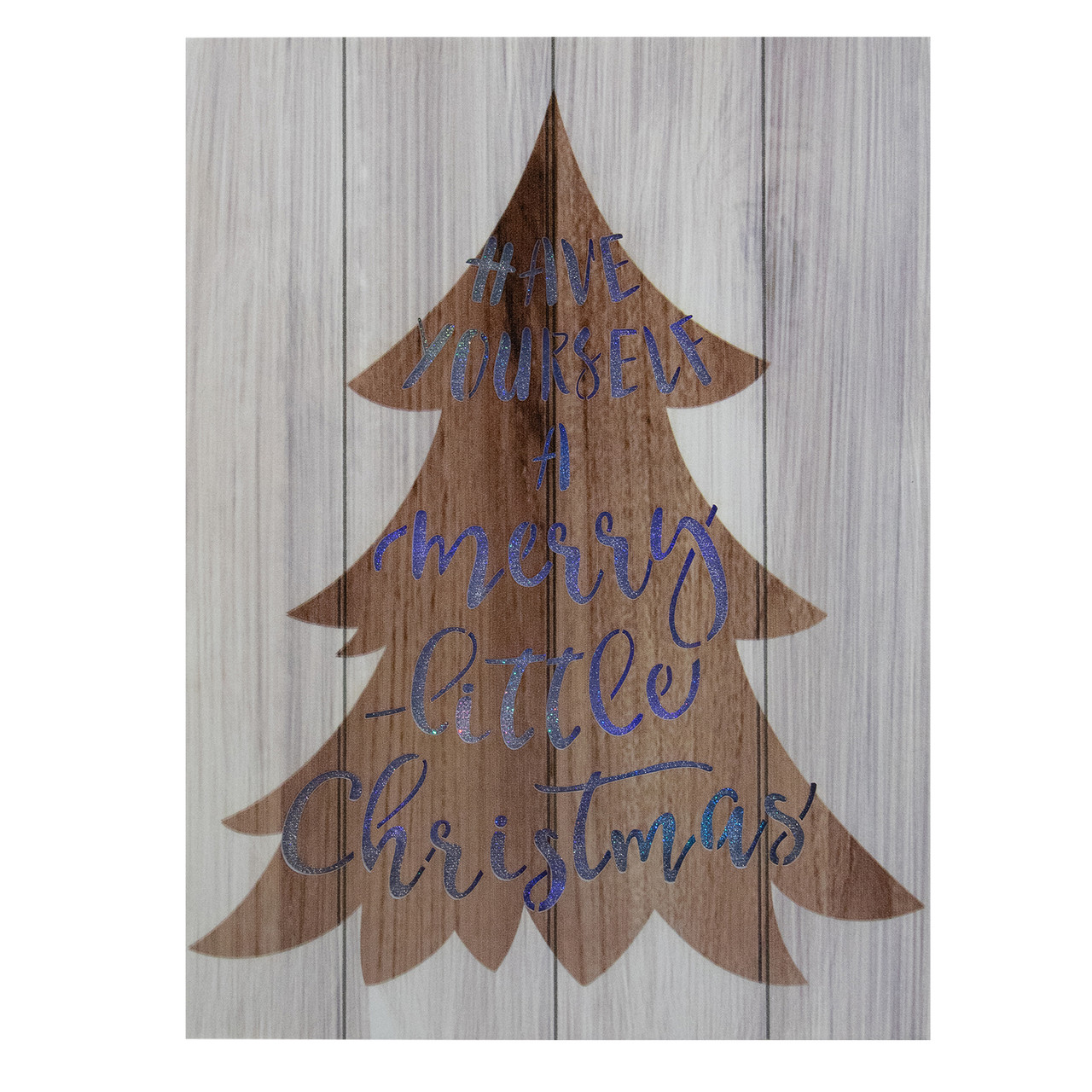 11.75" Lighted Brown Tree "Have Yourself A Merry Little Christmas" Wall Plaque | Christmas Central
