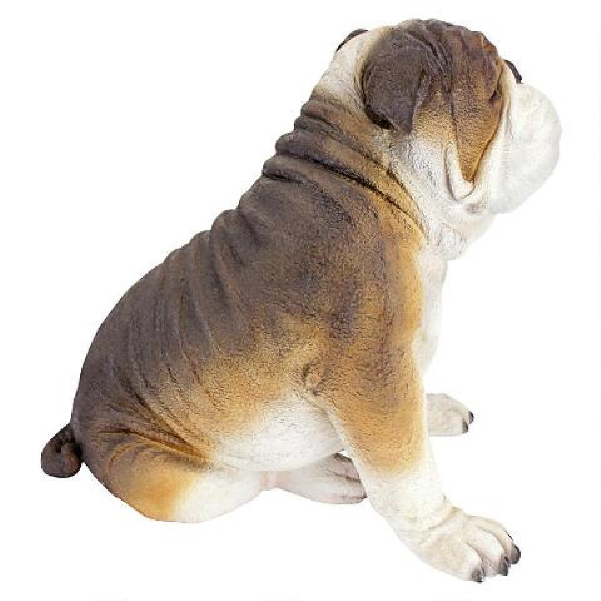 16" Sitting Realistic Bulldog Two toned Outdoor Garden Statue ...