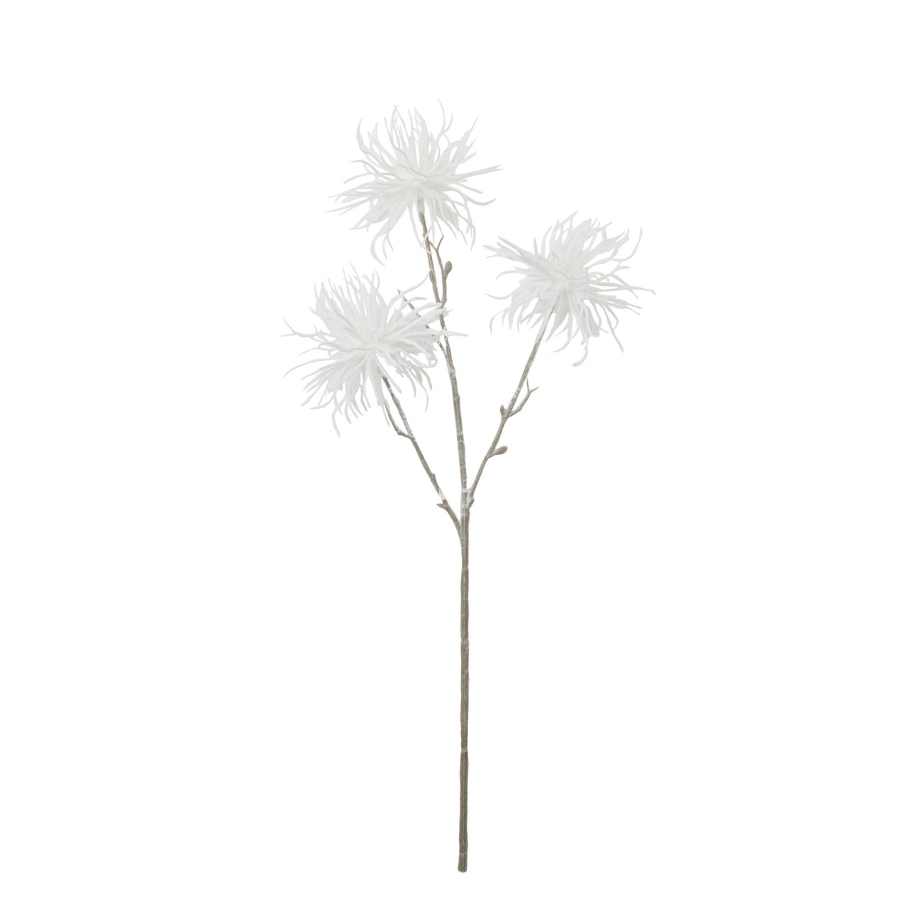 17" Frosted White Spiky Floral Winter Christmas Stem | Christmas Central
