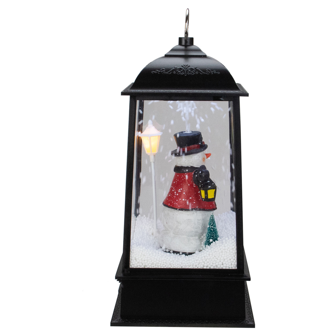 13" Lighted Snowman Christmas Lantern with Falling Snow | Christmas Central