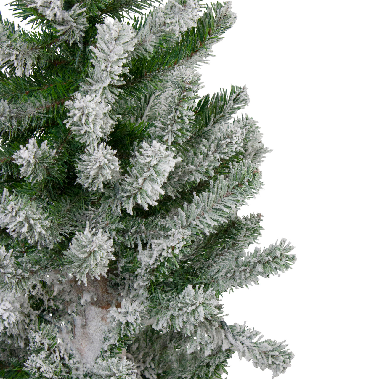 Set of 3 Slim Flocked Alpine Artificial Christmas Trees 6' - Unlit ...