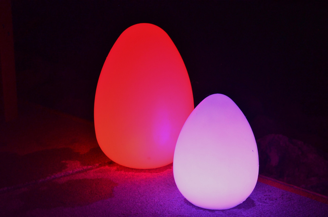17" Alpha Remote Controlled Portable LED Illuminated Color Changing Egg ...