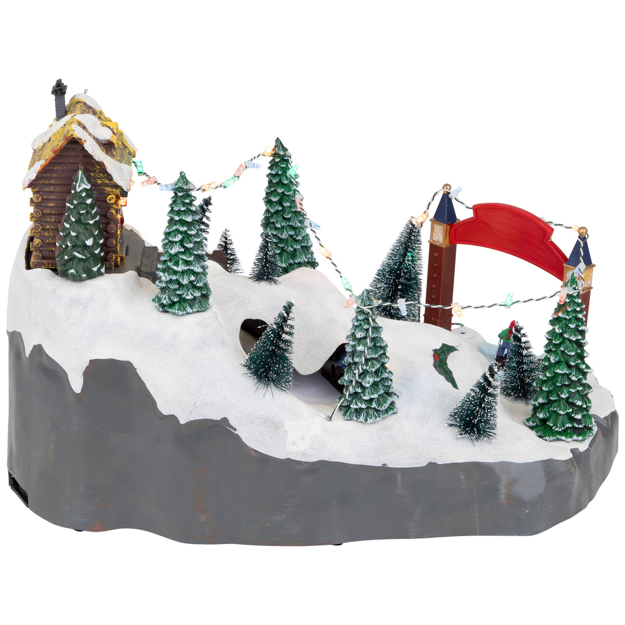 LED Lighted Winter Skiing Scene Animated Christmas Village Display - 15 ...