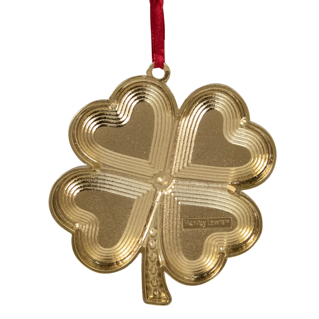 3.25" Green & Brass-Plated Shamrock Christmas Ornament with European ...