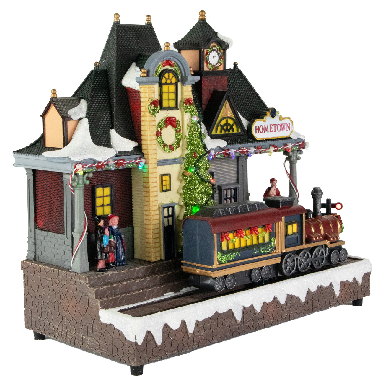 LED Lighted & Musical Christmas Train Village Display - 13" | Christmas ...
