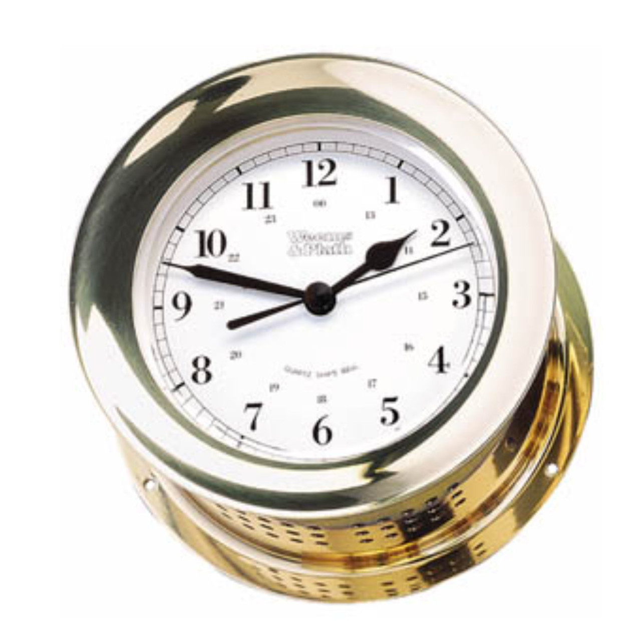 8" Gold & White Traditional Round Shaped Bell Clock | Christmas Central