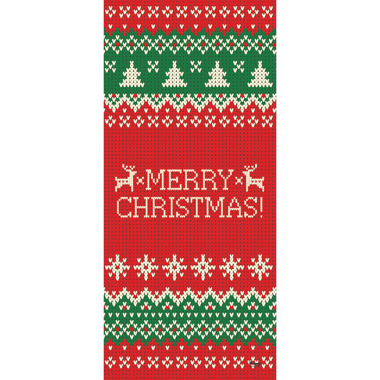 80" x 36" Red & Green Merry Christmas Front Door Banner Mural Sign ...
