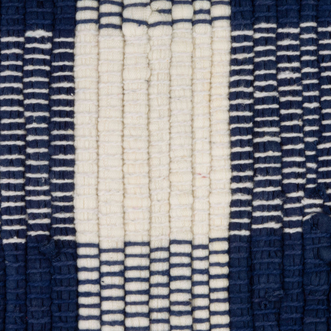26" x 40" Buffalo Checkered Navy Blue & Cream White Rectangular Rag Rug ...