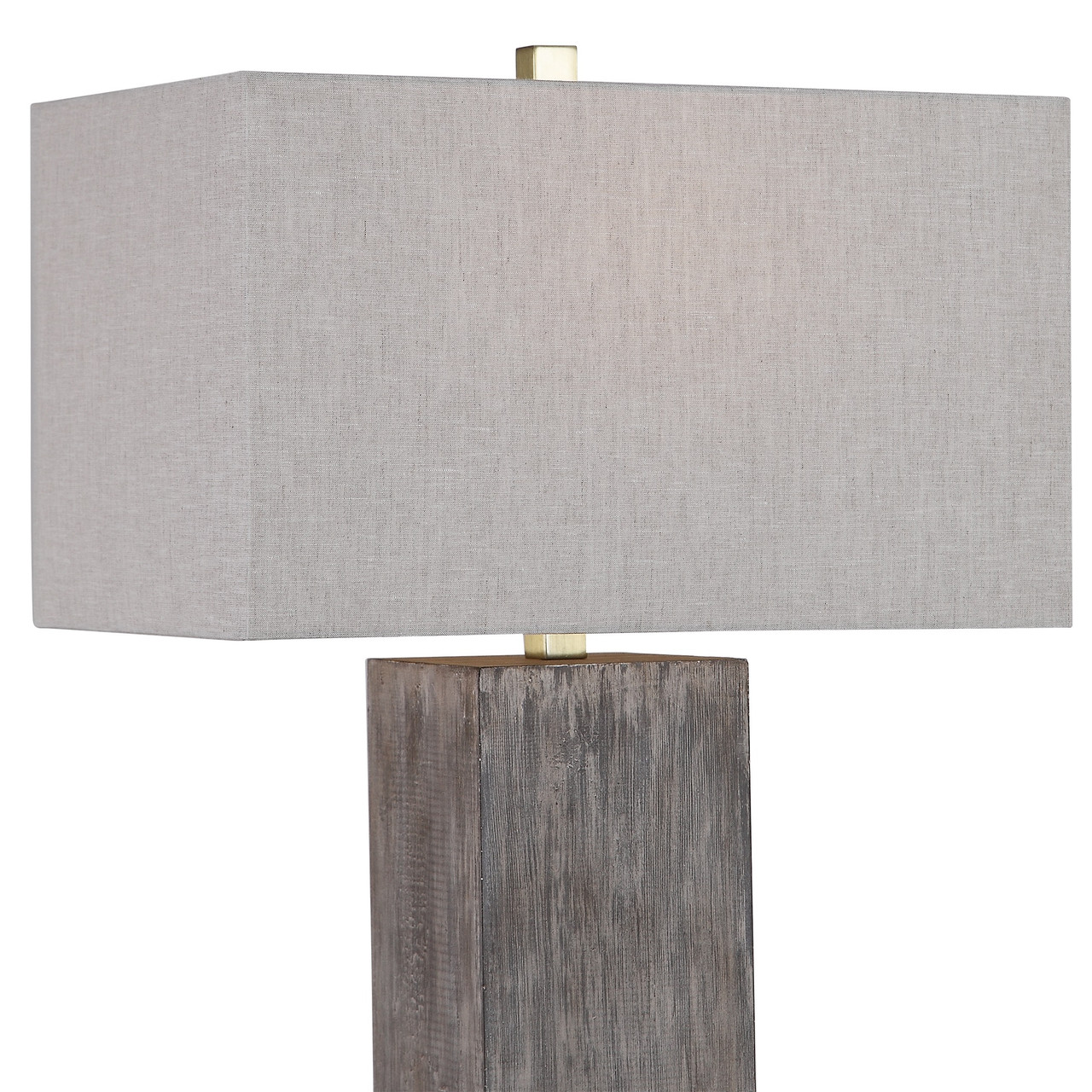 30" Vilano Modern Rectangle Gray & Brown Table Lamp with Gray Shade ...