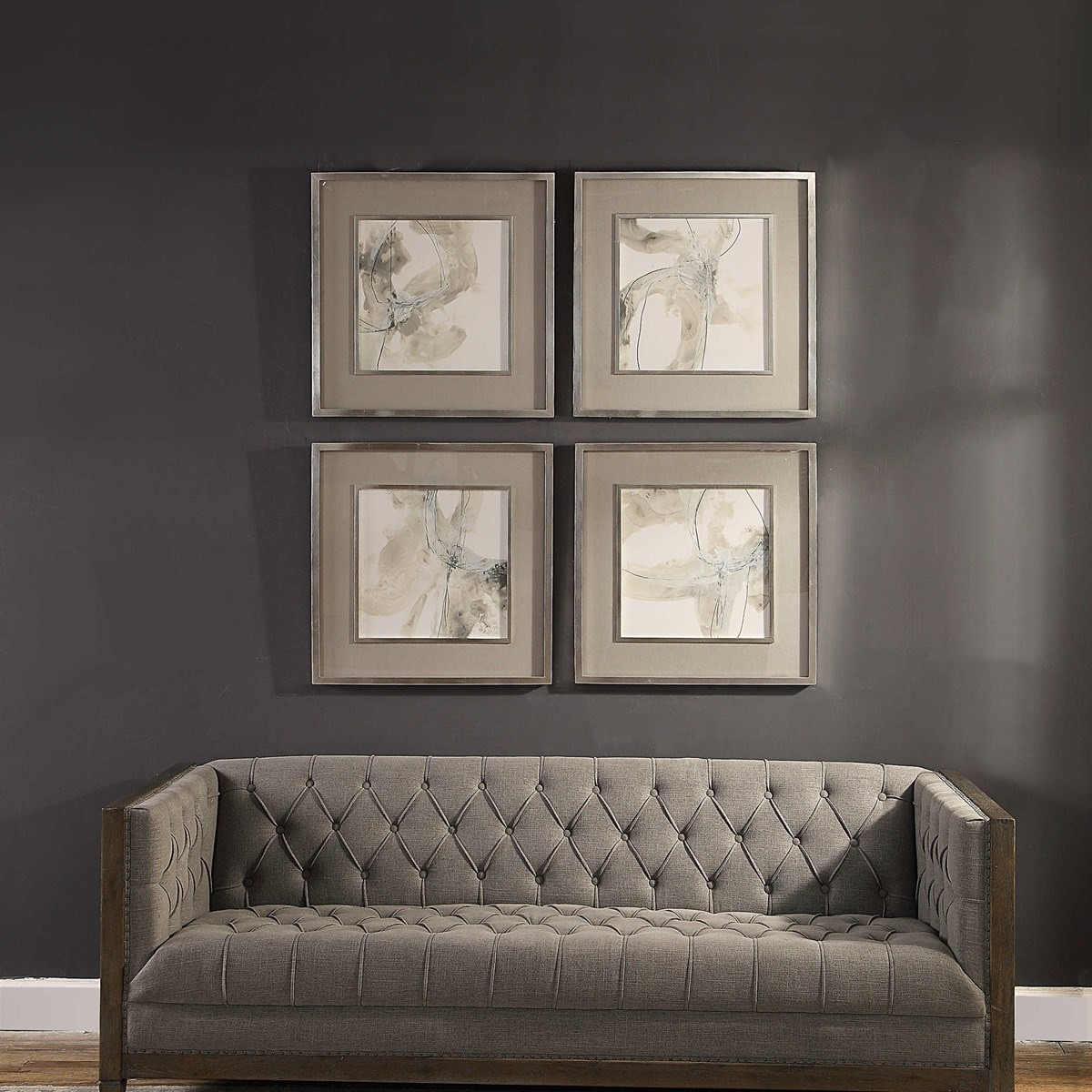 Abstract Square Framed Wall Art - 25" x 25" - Set of 4 | Christmas Central