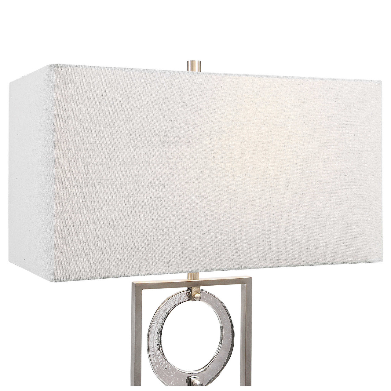 31.75" Modern Table Lamp with Gray Rectangle Drum Shade | Christmas Central