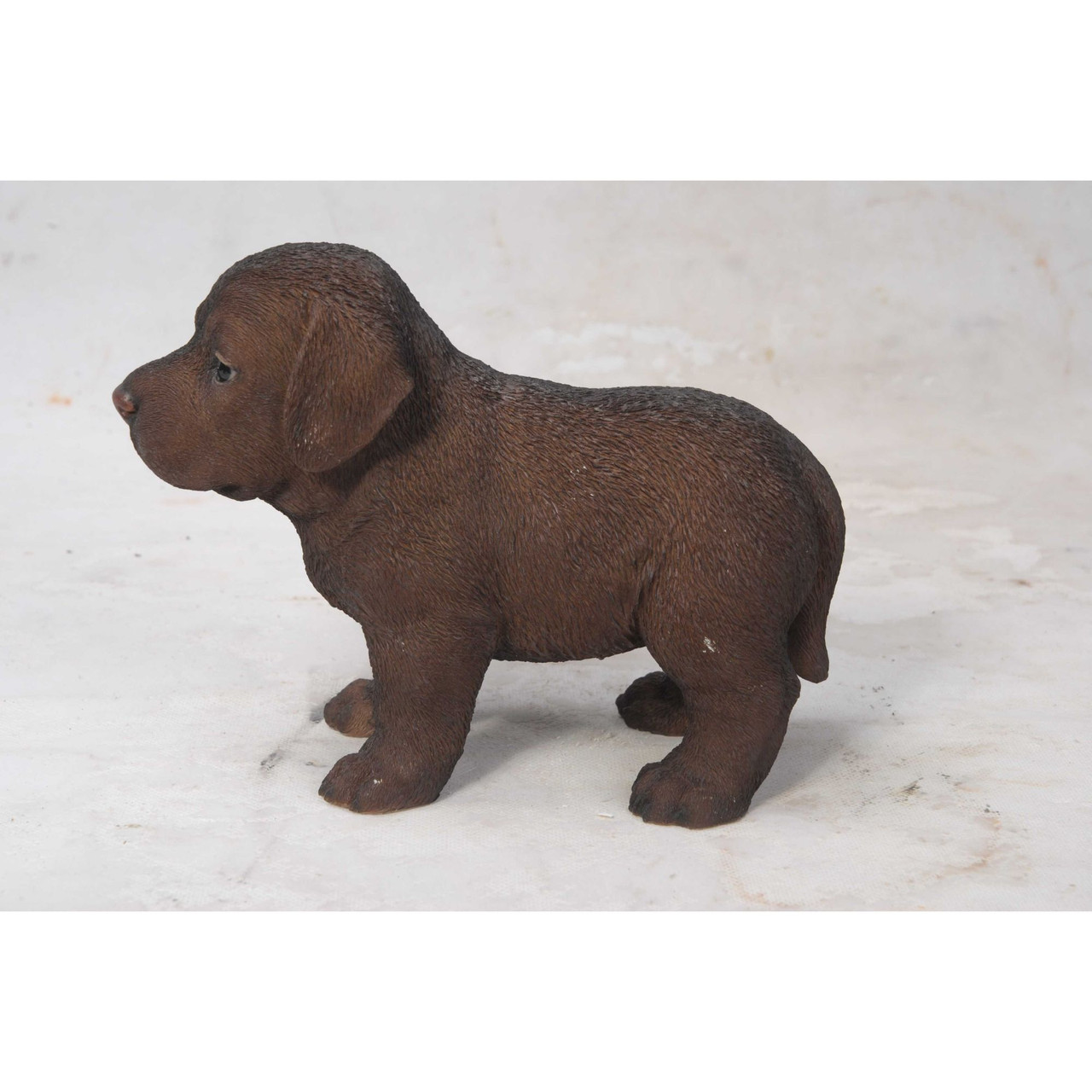 8" Chocolate Brown Standing Labrador Puppy Statue | Christmas Central
