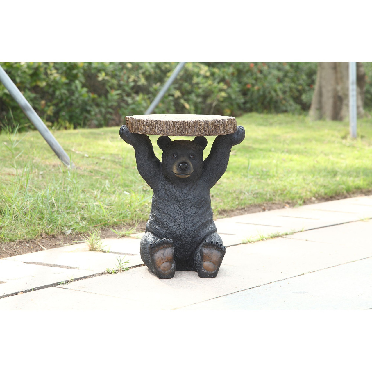 20" Sitting Bear Plant Stand Outdoor Garden Statue | Christmas Central