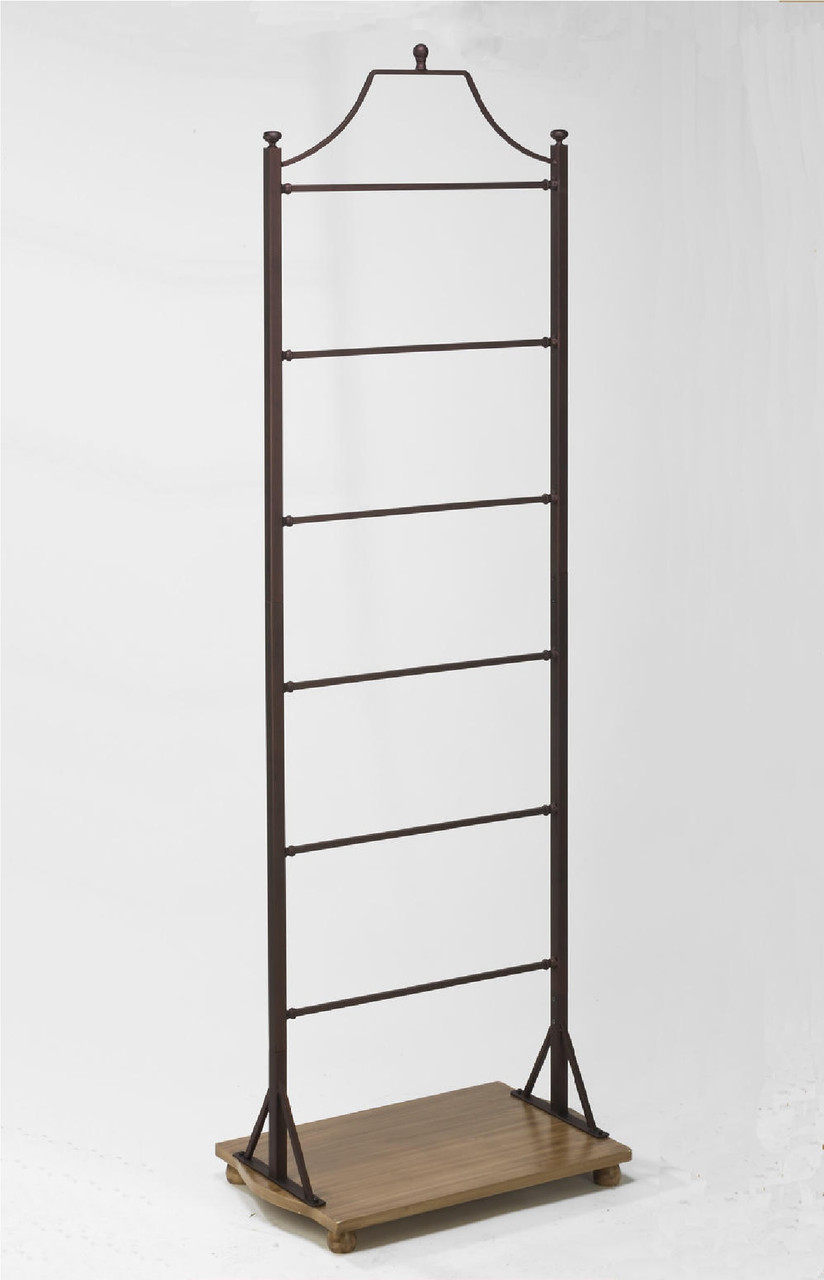 70.5" Brown Display Ladder Rack on Veneer Base with 36 Hooks ...