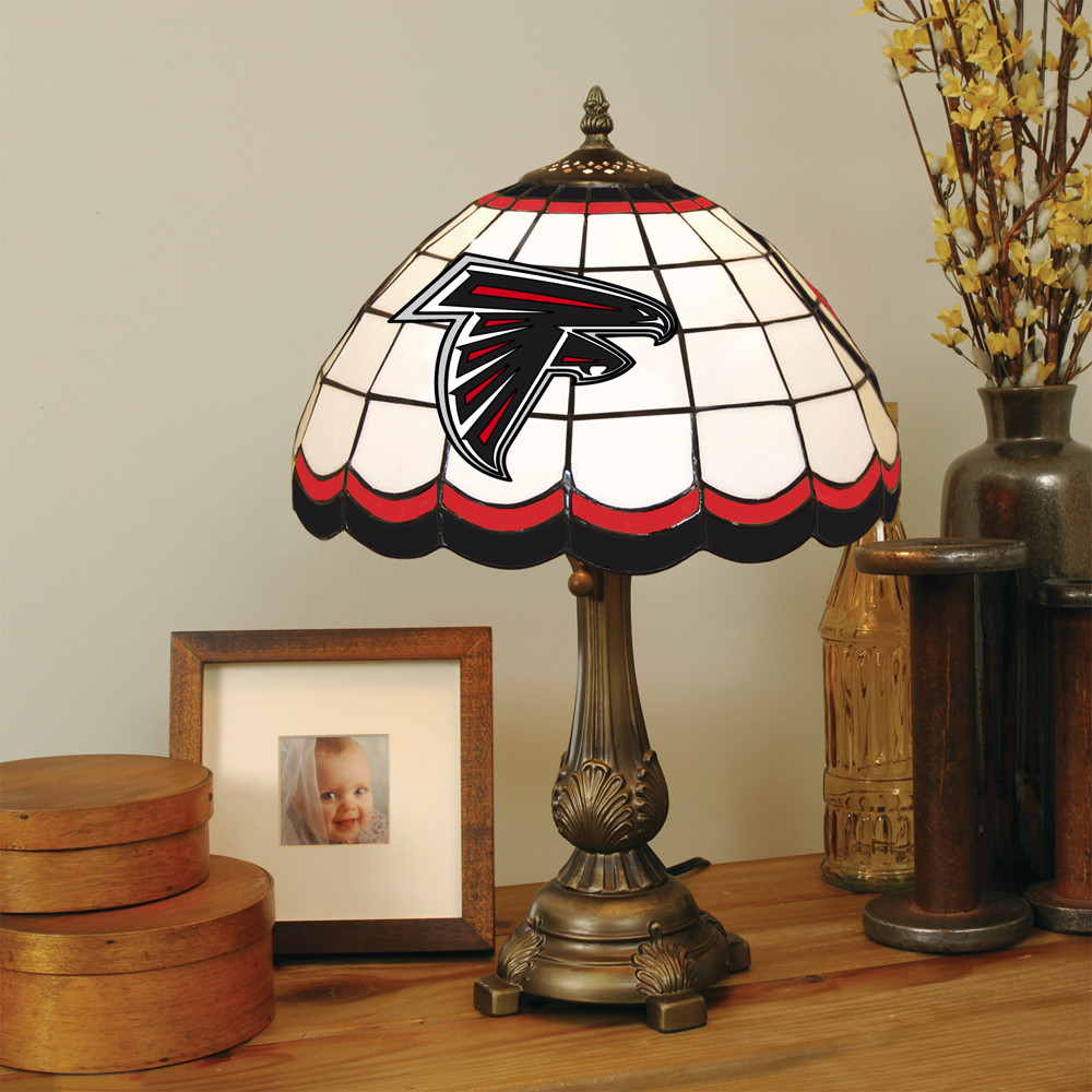 19.5" Red & Black NFL Atlanta Falcons Tiffany Table Lamp | Christmas ...